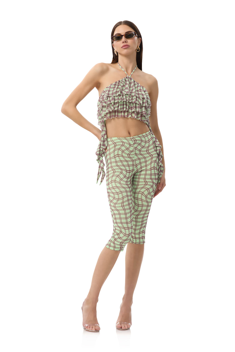 Gianna Capri Pant - Mint Plaid – AFRM